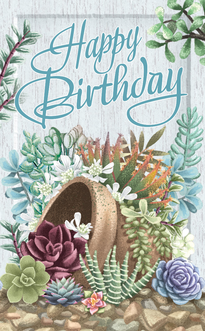 "Succulent Love" Happy Birthday- 3D Pop Up Greetings Card – Me&McQ