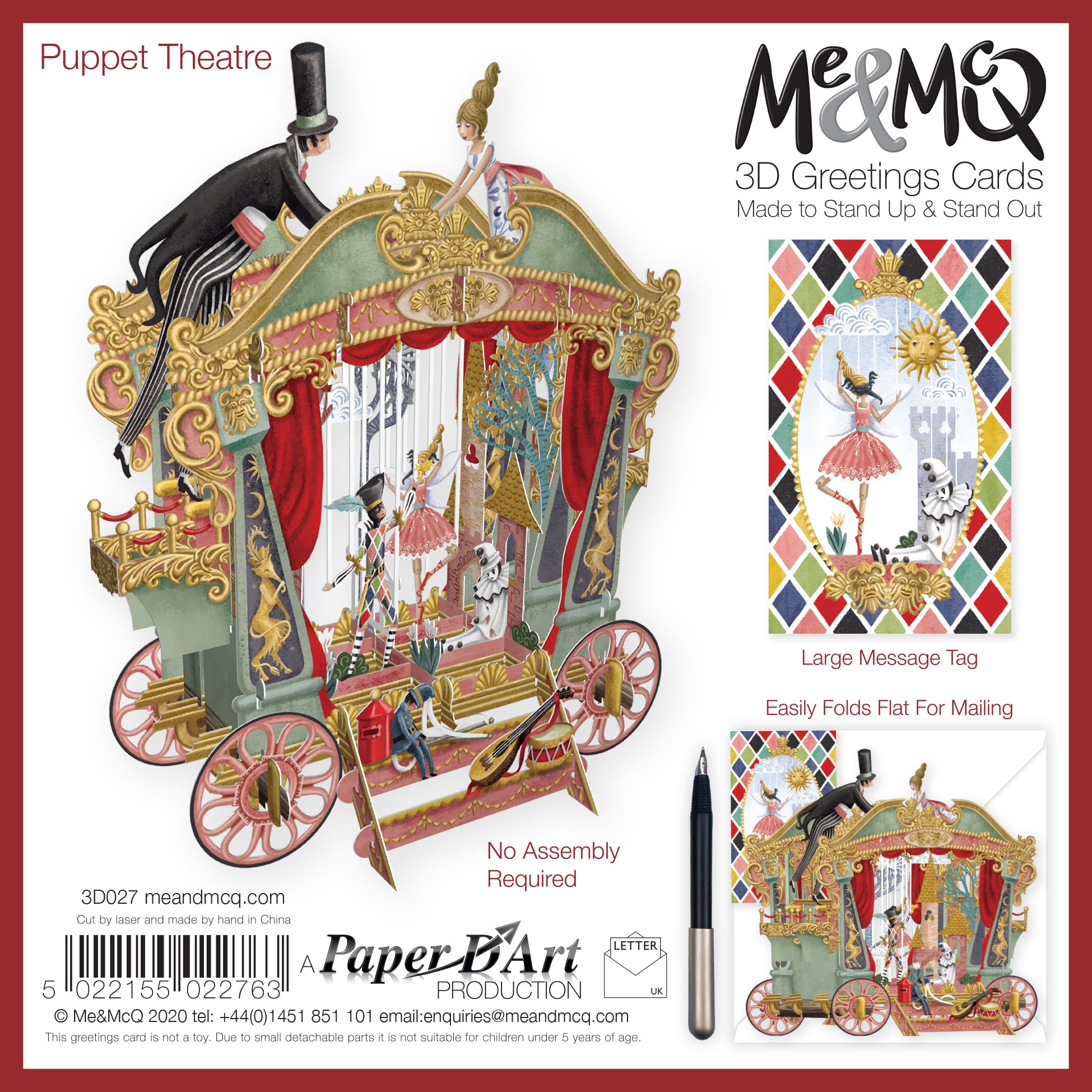 "Puppet Theatre" - 3D Pop Up Greetings Card – Me&McQ