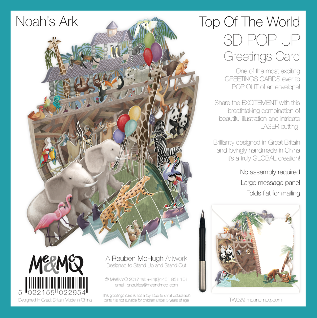 Noah's Ark - 3D Pop Up Greetings Card | Me&McQ