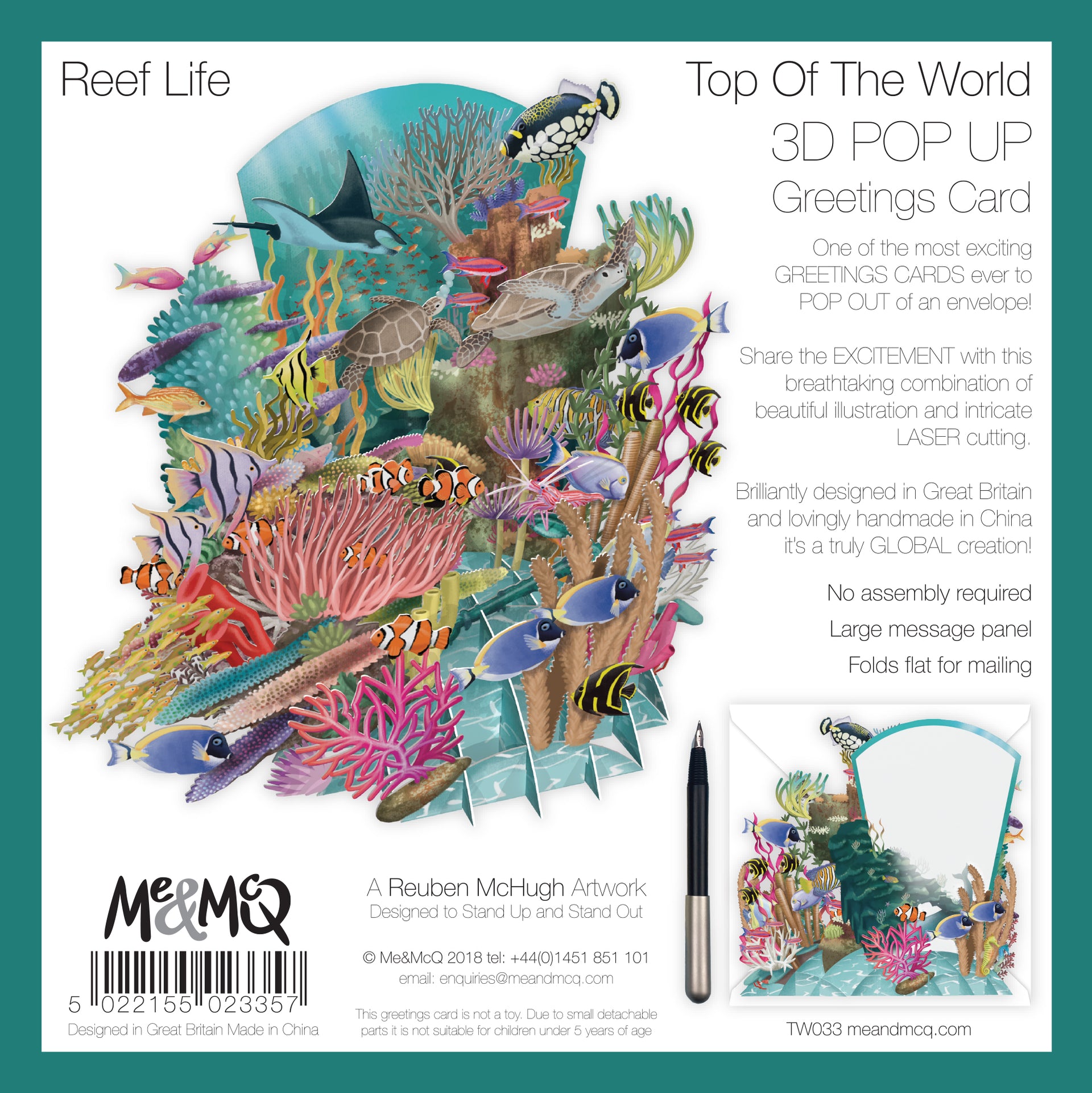 Coral Reef - 3D Pop Up Greetings Card | Me&McQ